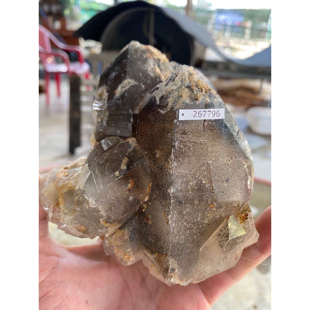 Tinh thể thạch anh khói vàng có tóc bông và cả garnat đỏ Cao 13cm Nặng 1260g “267796 | Shopee ...