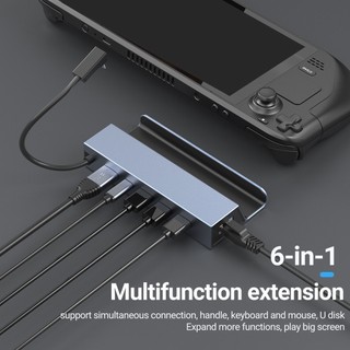 Steam deck game console dock to hdmi 4k 60hz usb rj45 pd 100w charge ...