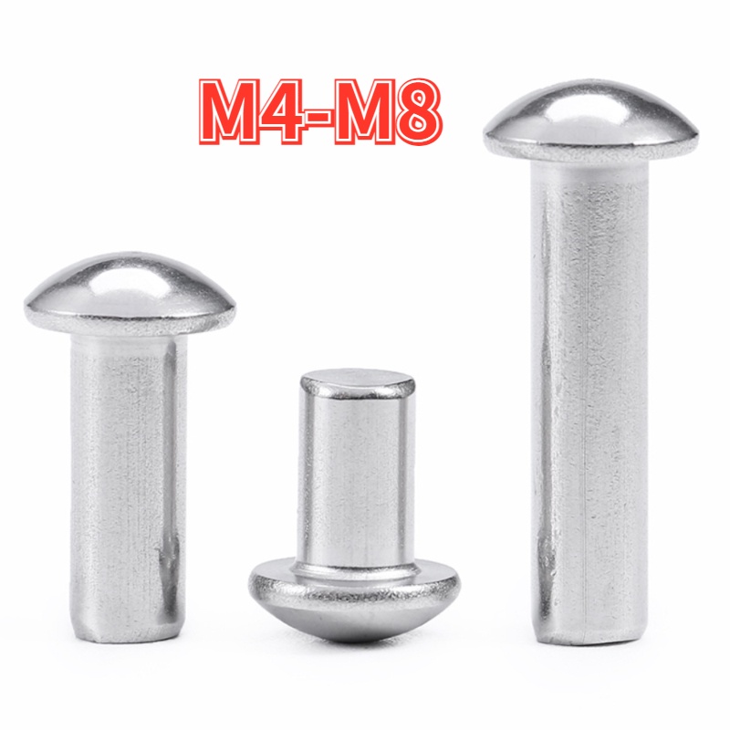 [xjk] Đinh tán đầu tròn bằng thép không gỉ 304 gb867 loại bộ gõ tay nắp tròn đinh liễu m4 m5 m6 ...