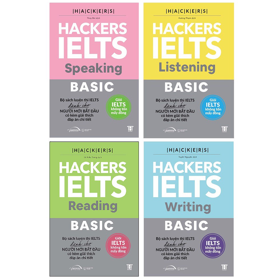 Sách - Hacker IELTS Basic: Reading + Listening + Writing + Speaking (Combo 4 Cuốn) | Shopee Việt Nam