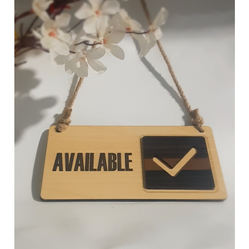 Bảng hiệu gỗ Available&Busy, decor cửa Phòng họp, Văn phòng, nơi làm ...