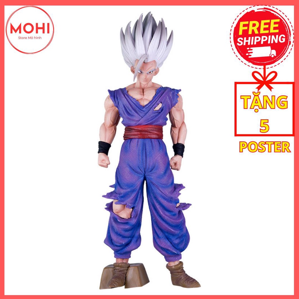 Mô hình Son Gohan Beast siêu saiyan tóc trắng, cao 35 cm, có hộp màu ...
