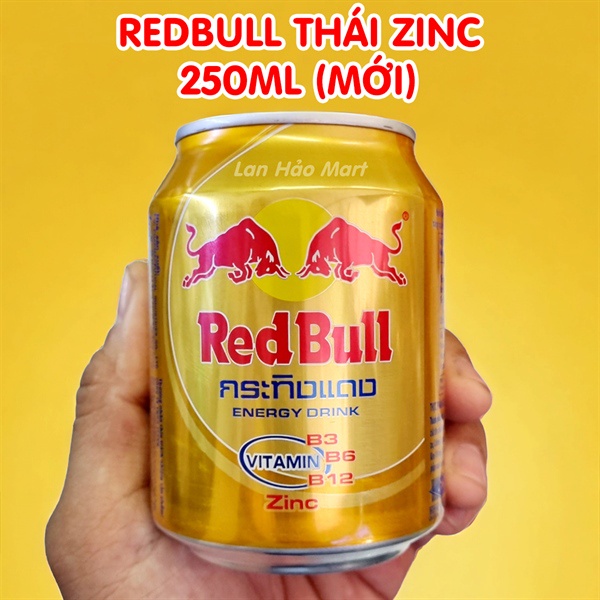 [LỐC 6 LON] BÒ THÁI (REDBULL THÁI) KẼM ZINC VITAMIN 250ML (MỚI ...