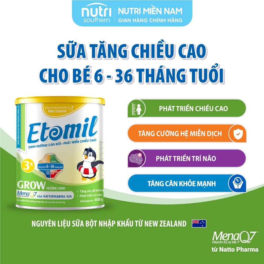 Sữa Tăng Chiều Cao Cho Bé ETOMIL 3X GROW Hộp 700g - Giúp Bé Tăng Cường ...