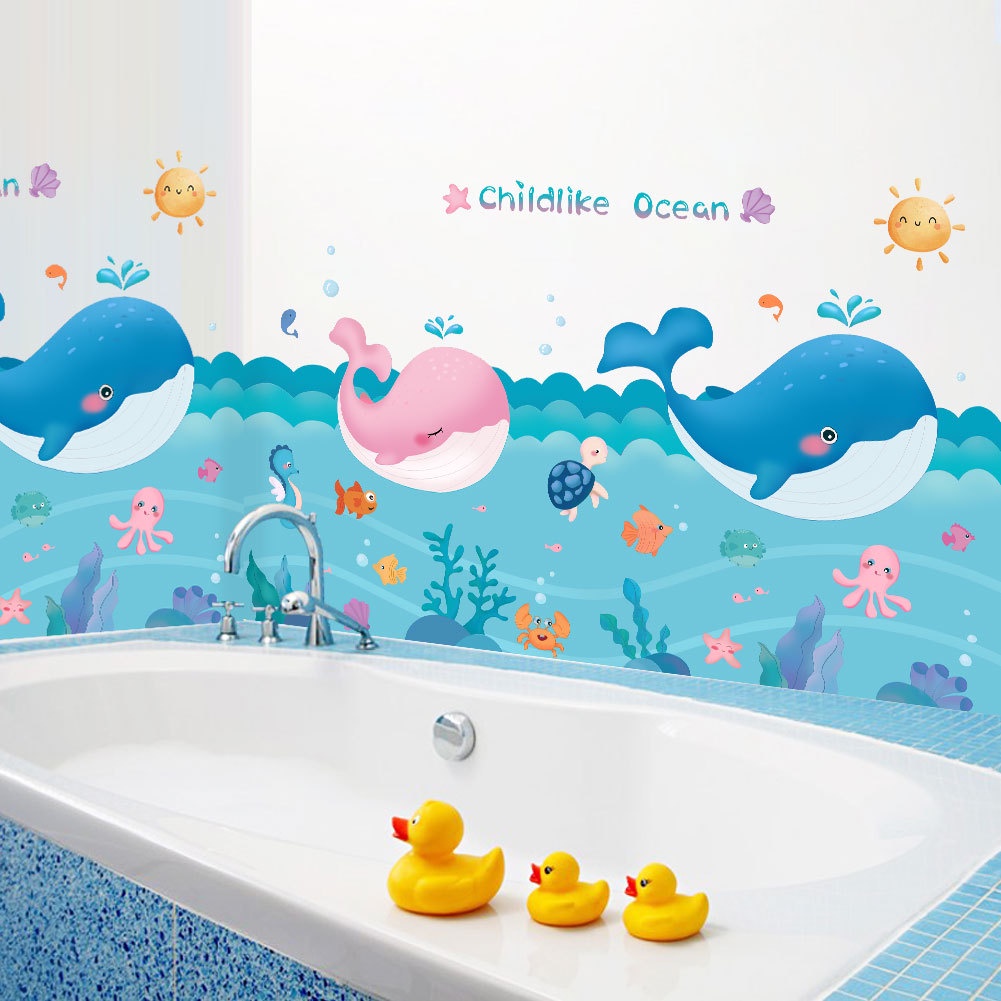 Sticker Dán Sàn Hình Cá Heo Thế Giới Đại Dương Chống Thấm Nước Trang ...