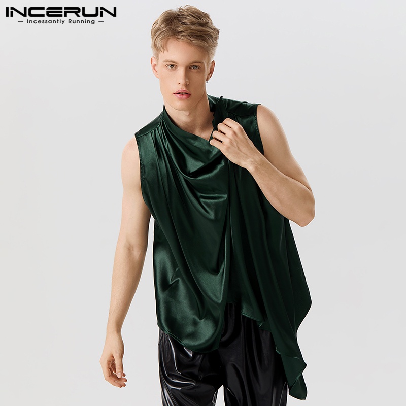 Incerun satin swing Cổ Áo vest | Shopee Việt Nam