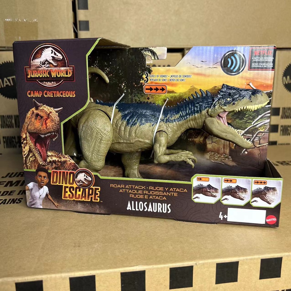 Jurassic World Allosaurus Dinosaur Action Figure Roar Attack Sounds ...