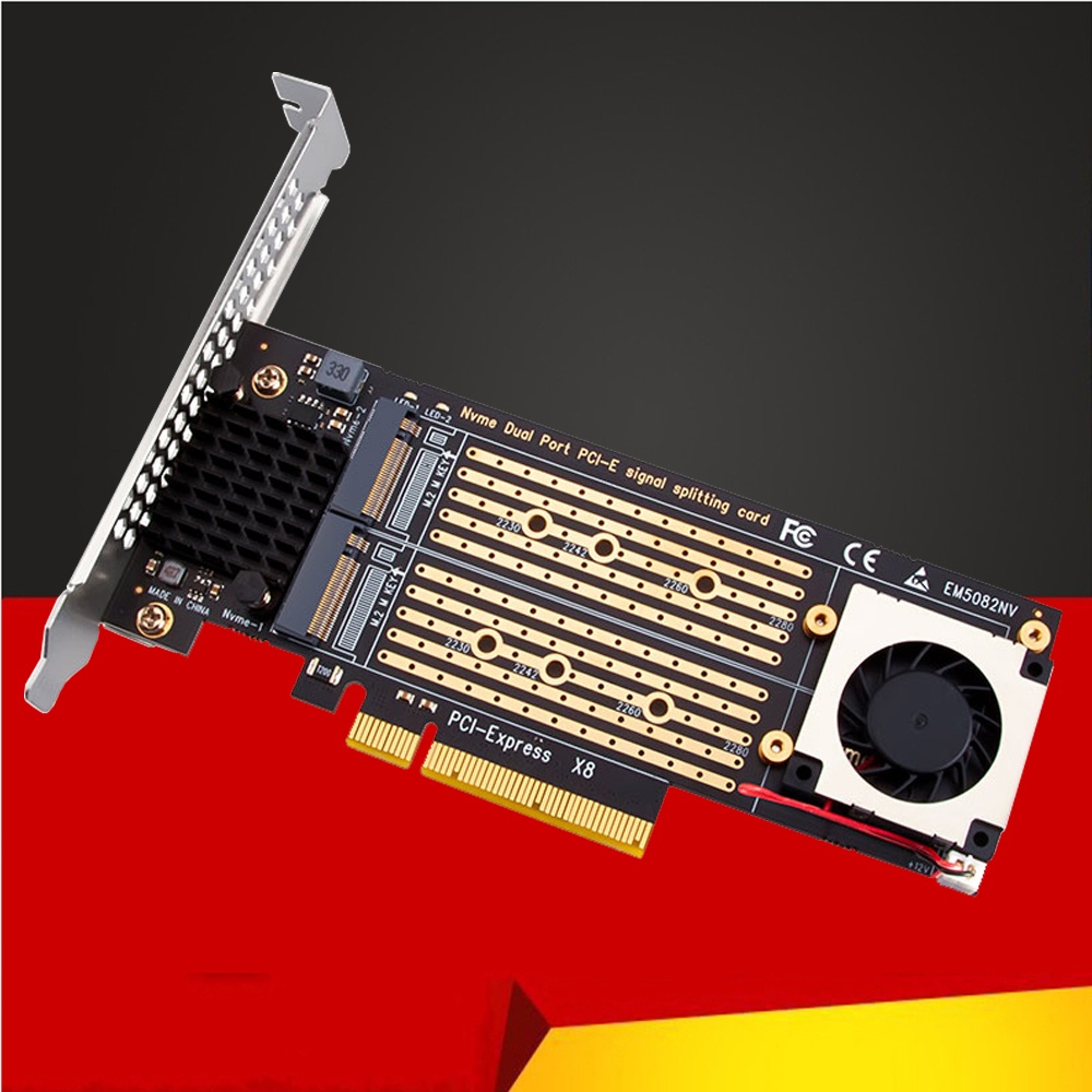 Thẻ chuyển đổi pcie sang m2 mới bộ chuyển đổi pcie x8 2 cổng m2 nvme m ...