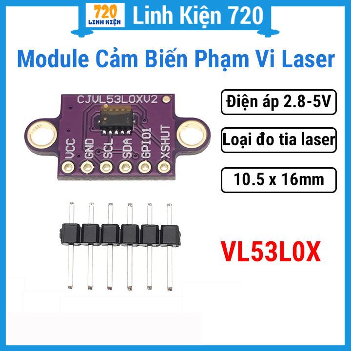 Module cảm biến phạm vi Laser VL53L0X V2 ToF dùng tia laze đo khoảng ...