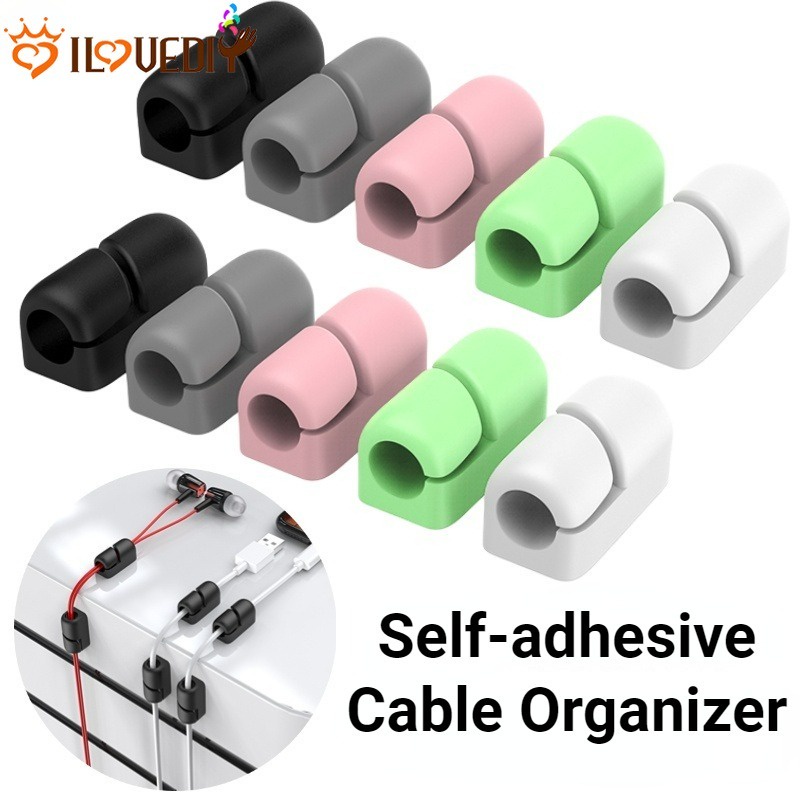 [đặc Trưng] self-adhesive cable organizer / home office desktop cord fixer / simple colour cable ...