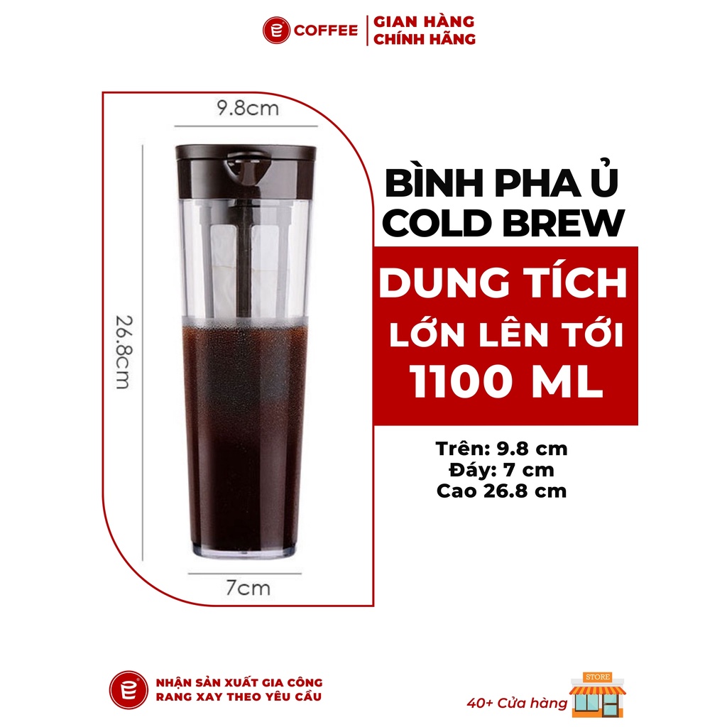 Bình pha ủ cafe COLD BREW cà phê ủ lạnh chất liệu nhựa nguyên sinh bền ...