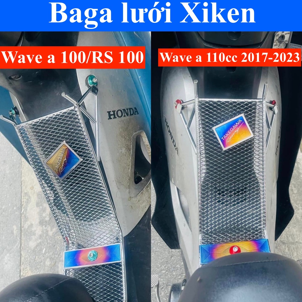 Baga inox Xiken Wave RS100, Wave S100, Wave a 110 2017-2023 tặng kèm ...