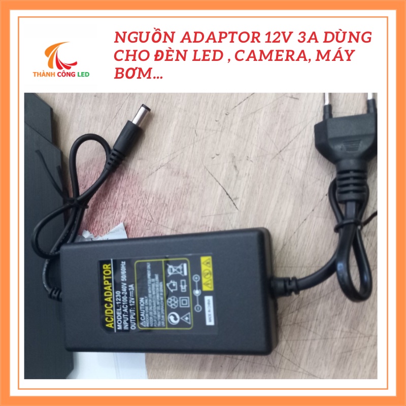 Nguồn adapter 12V - 3A sử dụng cho đèn led các loại, camera, máy bơm ...