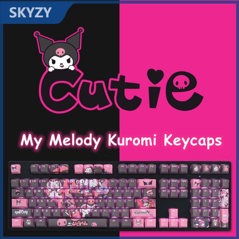 Kuromi Keycaps Cherry Profile Anime My Melody PBT Dye Sub Bàn Phím Cơ ...