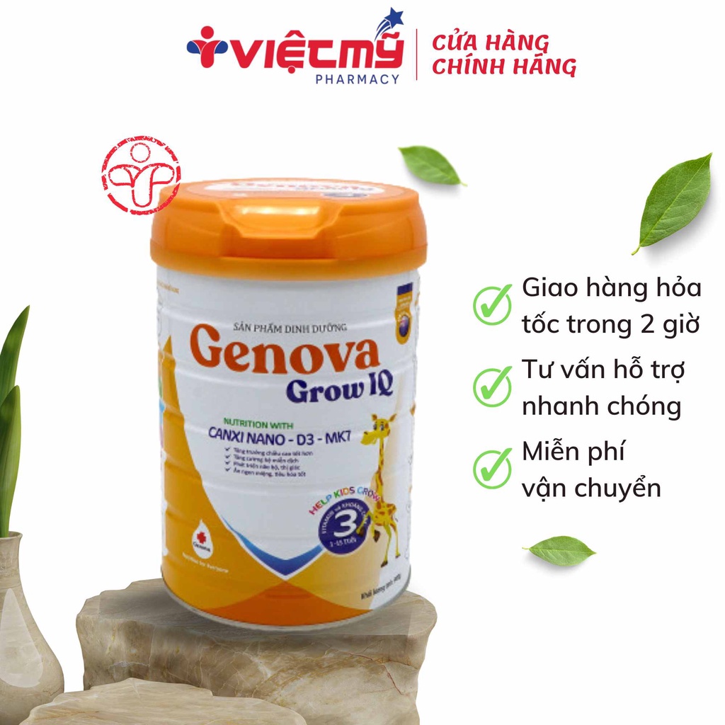 Sữa bột Genova Grow IQ (900g) cho trẻ thấp còi Việt Mỹ Pharmacy ...
