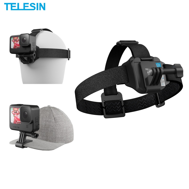 TELESIN 2 in 1 Head Strap Hat clip for Gopro hero 11 10 9 8 7 Accessories Head Belt Strap Mount ...