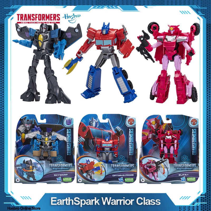 Hasbro Transformers EarthSpark Warrior Class Optimus Prime Skywarp Elita-1 Action Figure Robot ...