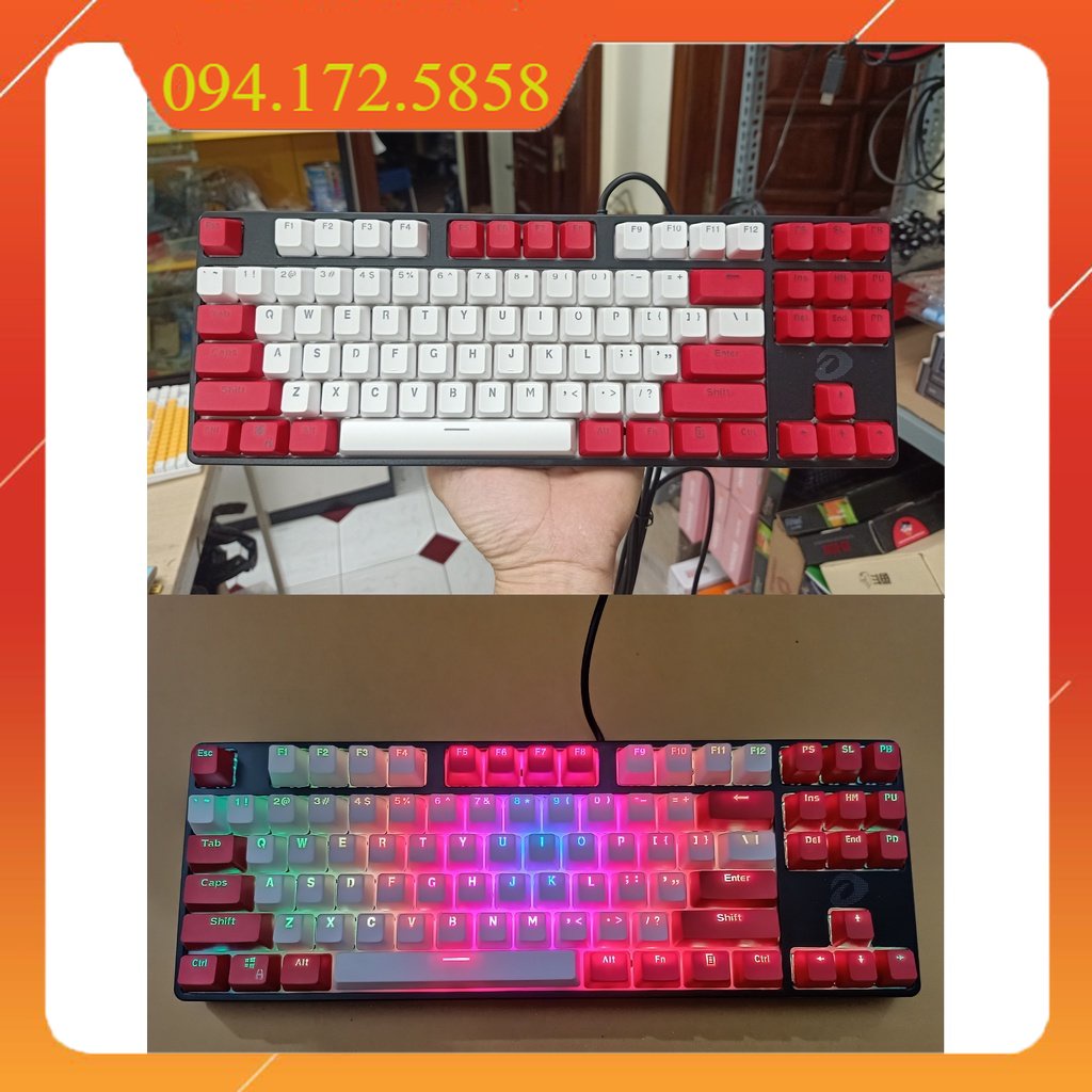 SIEU KHUYẾN MẠI Bàn phím cơ DAREU EK880 led RGB bản Mix keycap Pbt ...