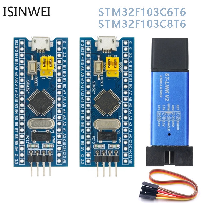 Mô Đun Lập Trình Giả Lập STM32F103C8T6 STM32F103C6T6 ST-Link V2 Mini STM8 STM32 Kèm Dây Cáp ...