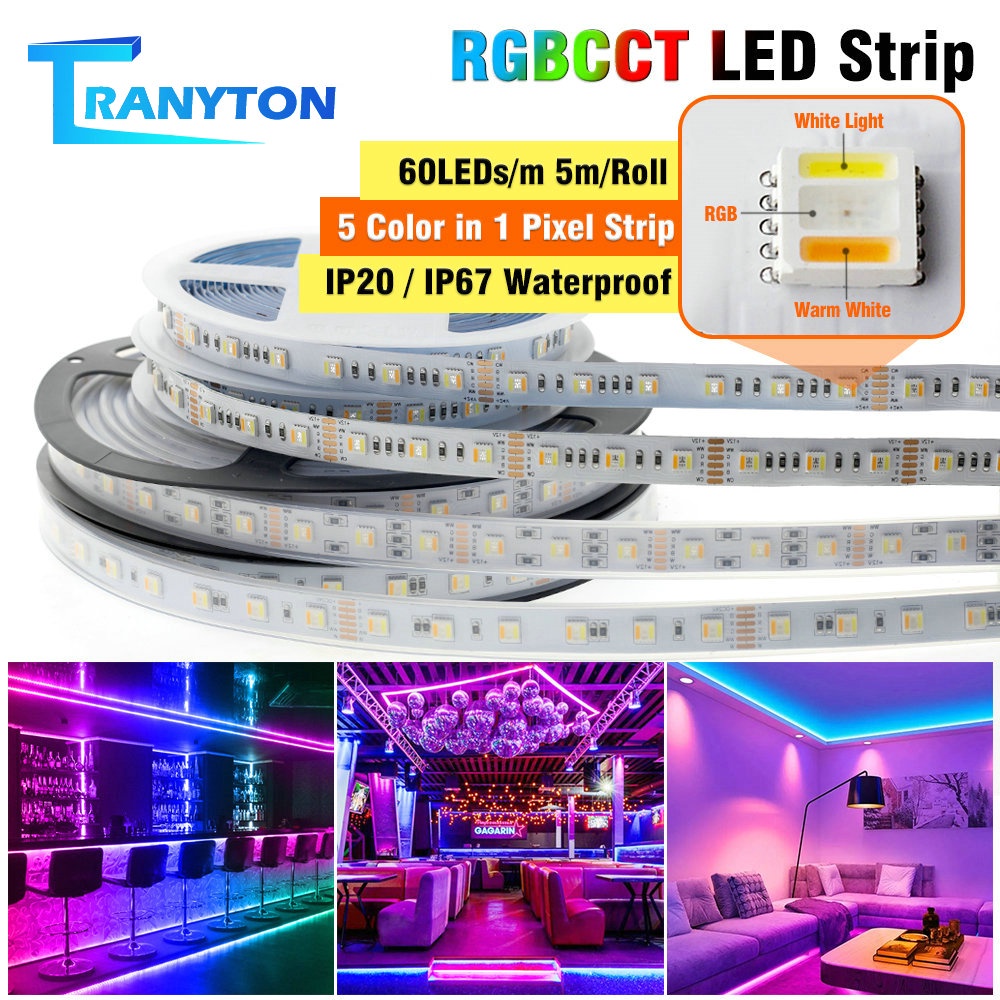 Dây Đèn LED RGB 5M 5050 DC12V 24V 60led / m 1 Line 5 Màu Chống Nước ...