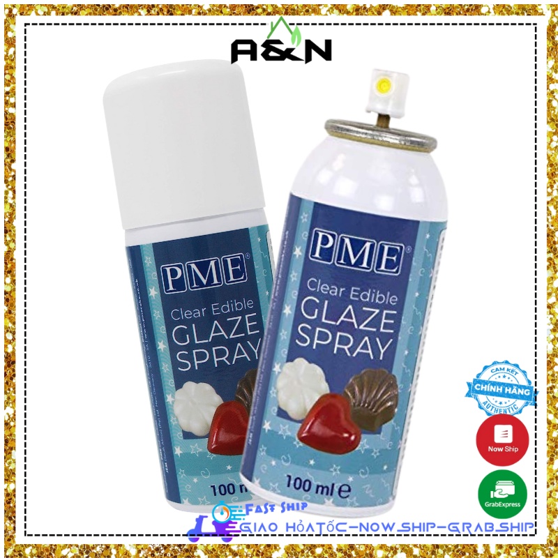 PME clear edible Xịt phủ bóng màn bọc ngoài fondant chocolate gum paste ...