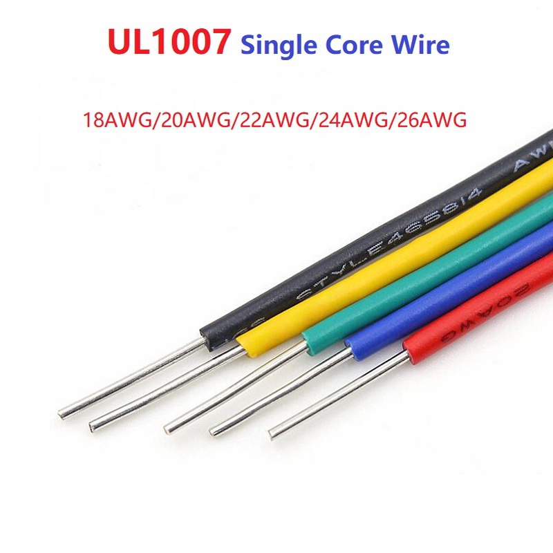 5m UL1007 Dây lõi đơn 14AWG 16AWG 18AWG 20AWG 22AWG 24AWG 26AWG Cáp ...