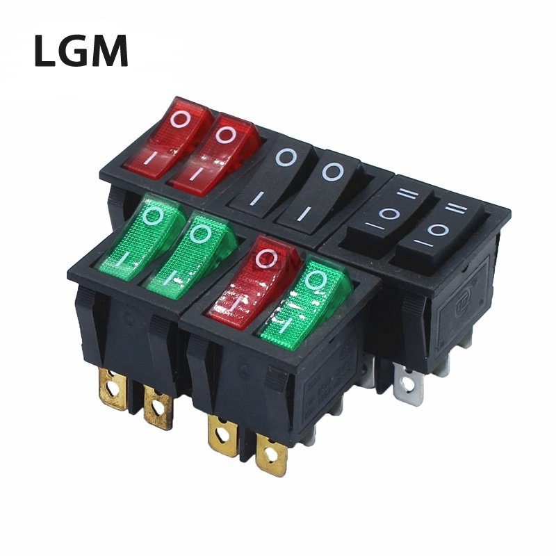5 Cái KCD6 Rocker Switch 4Pin 6Pin 31 * 26mm Đỏ Xanh Lá Cây Có Đèn LED ...