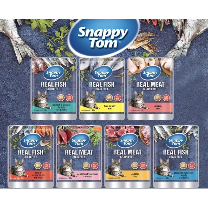 [Real] Pate Snappy Tom Cho Mèo Gói 85g Real Fish & Real Meat Từ Thịt Cá ...