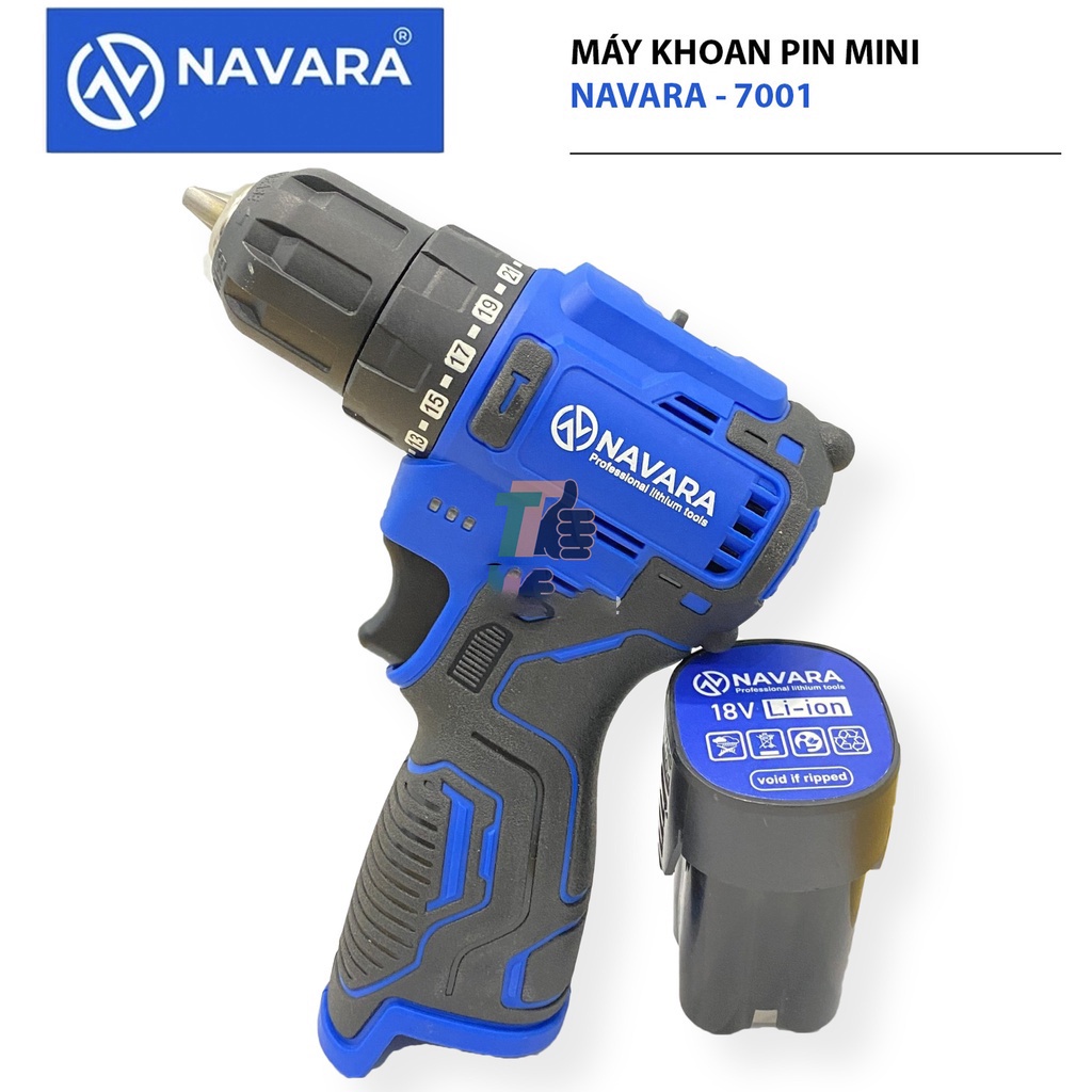 Máy khoan pin Navara 7001 Động cơ Không chổi than bền bỉ và mạnh mẽ ...