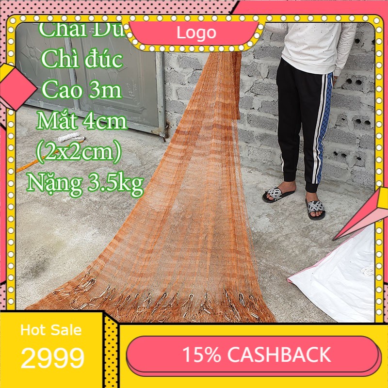 [Giá rẻ] Chài Đánh Cá Chài Dù cao 3m nặng 3.5kg mắt lưới 4cm -giá rẻ- | Shopee Việt Nam