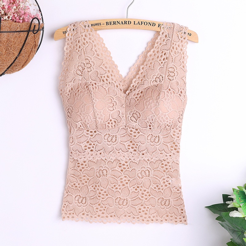 37kg-88kg Nữ Mềm Ren Crop Top Đôi Lót Top Sando Dành Cho Nữ Plus Kích Thước Crop Top Plus Kích ...