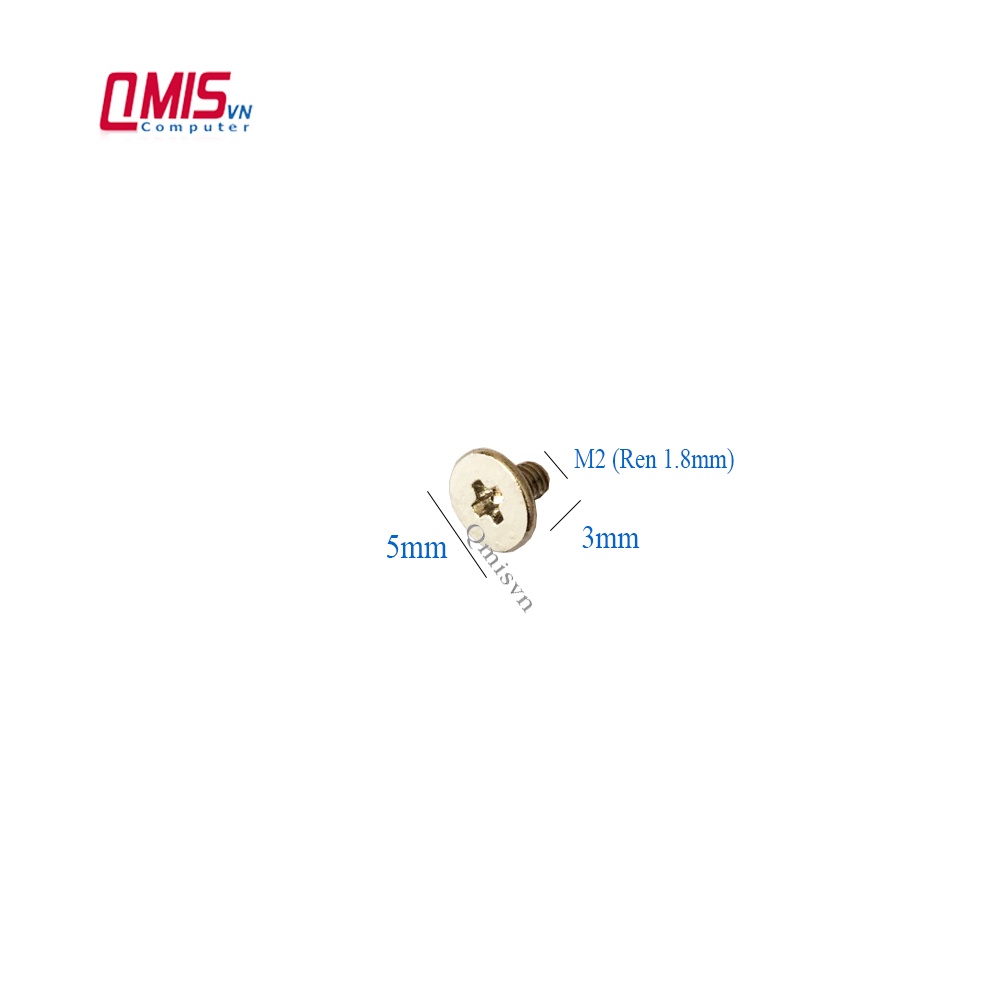 M2*3 (Mũ 5mm) Ốc vít laptop kim loại màu trắng dùng lắp đặt màn hình ...