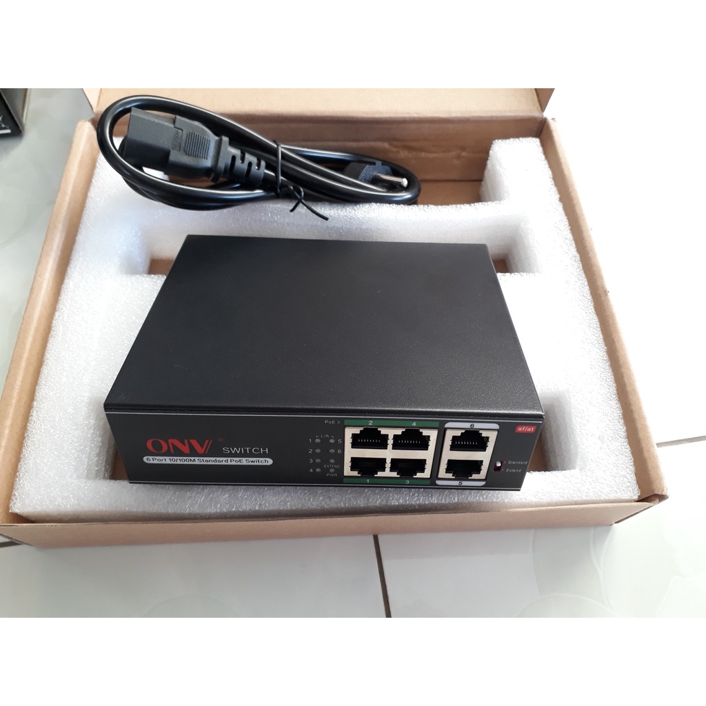 Switch POE Port ONV H1064PLS 4 Cổng POE Cấp Nguồn Qua Dây Mạng, Dùng ...