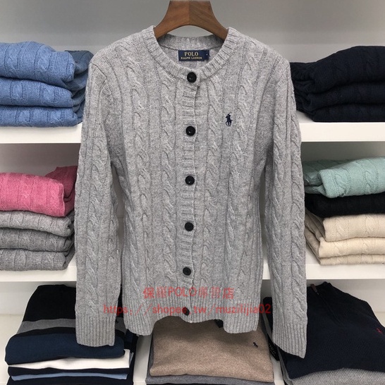 Áo khoác dệt kim nữ mùa thu đông Polo Ralph Lauren Áo len dệt kim dáng ...