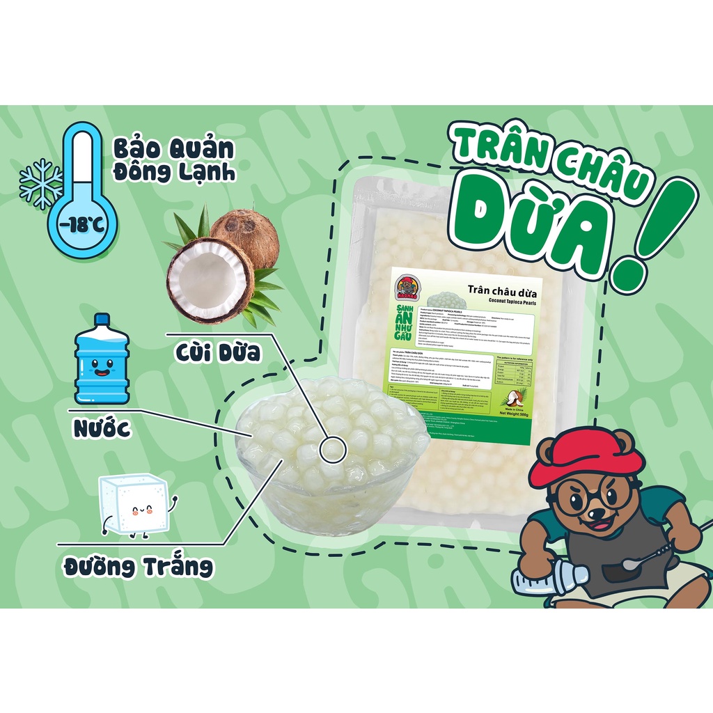 Trân Châu Tươi Mao Mao - Trân Châu Dừa 500gr | Shopee Việt Nam