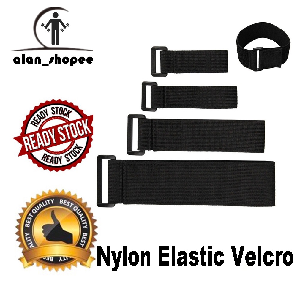 Nylon elastic velcro buckle strap organizer self-adhesive reusable band ...