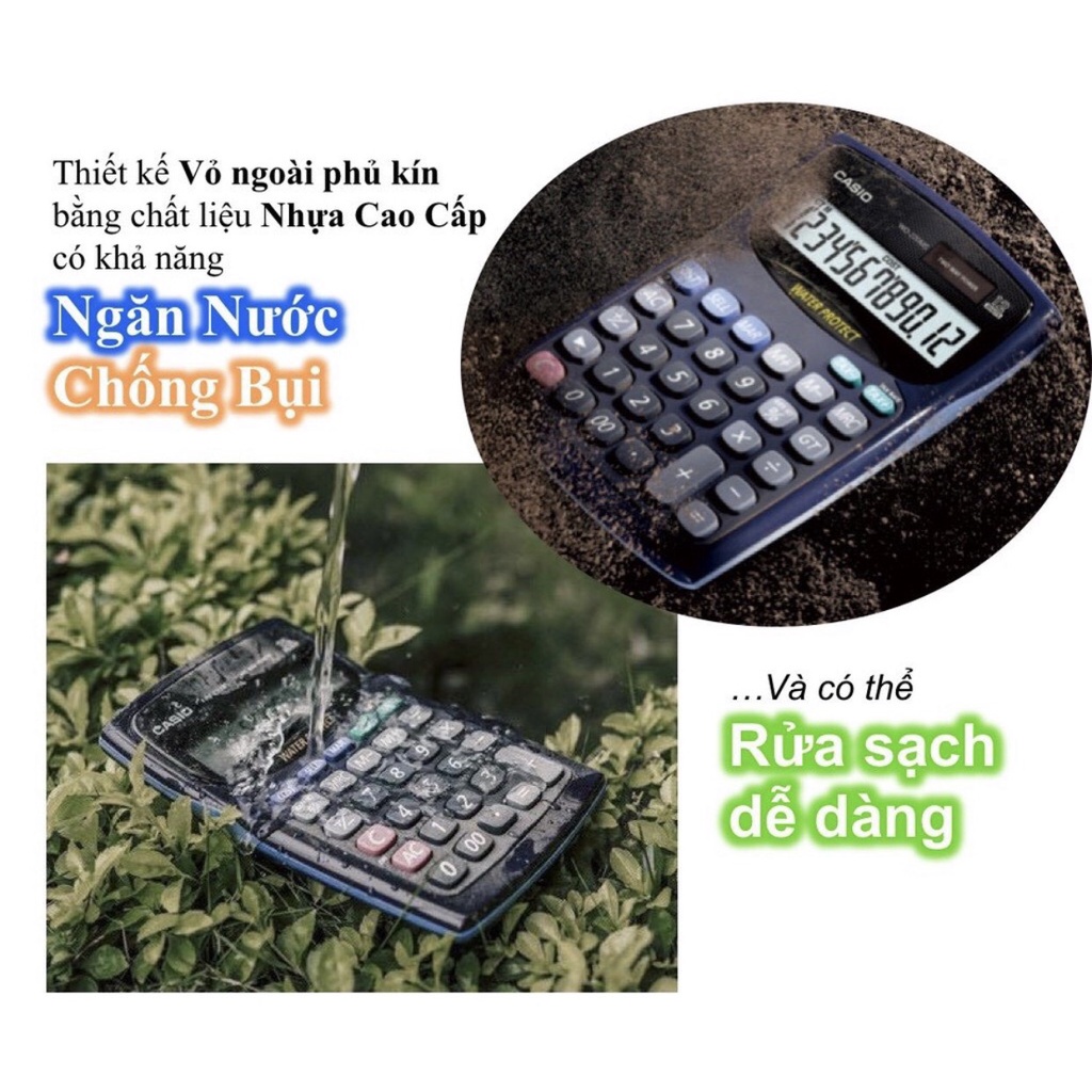 Máy tính casio WD-220MS chống bụi, chống nước. | Shopee Việt Nam