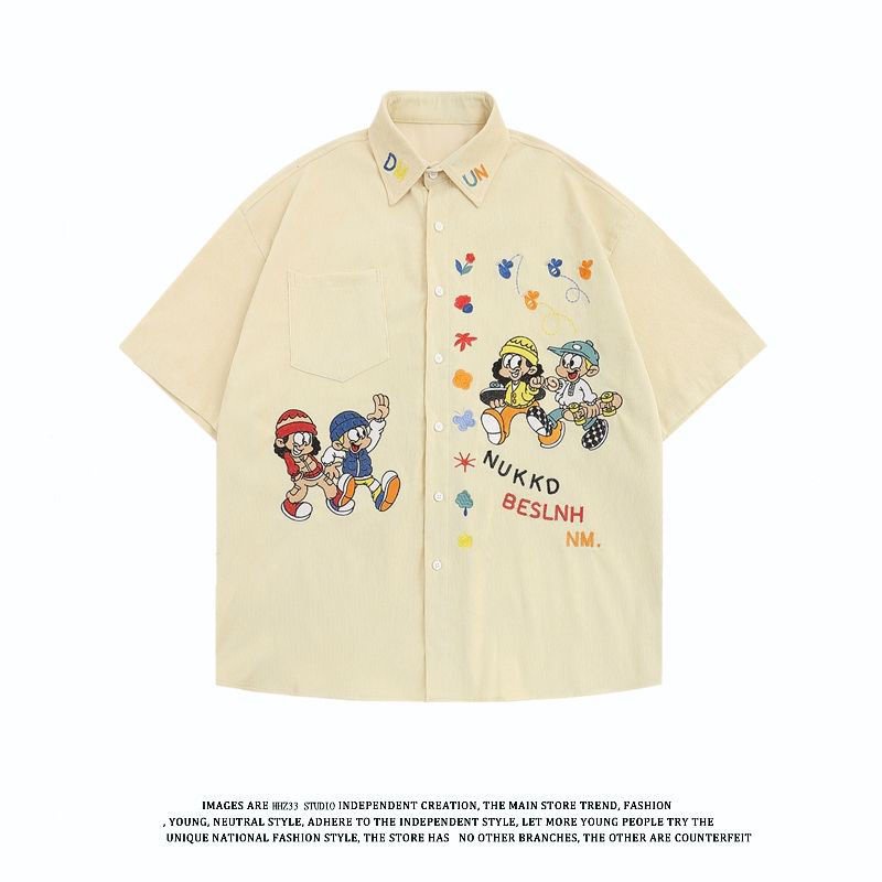 [SEI HOME]HHZ33 fashion brand American retro cartoon embroidered short ...