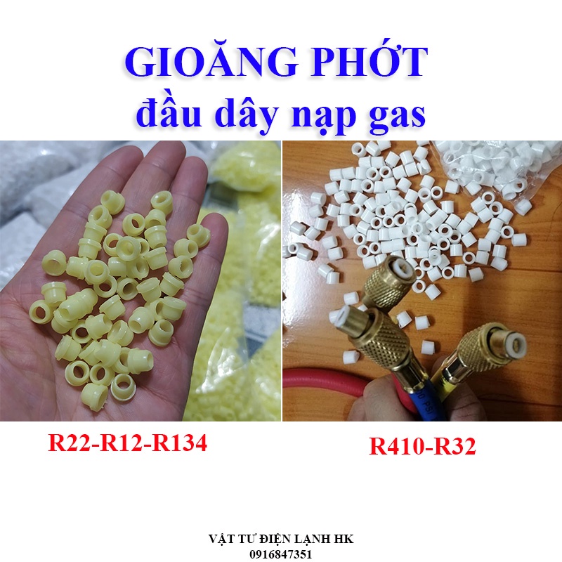 Ron dây nạp gas R22 R410, gioăng dây ti sạc gas lạnh R12 R134 R600 R32 ...