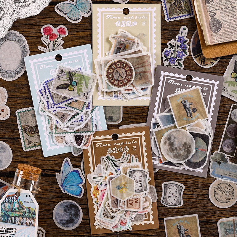 [Mã CLS2404B giảm 30k đơn 99k] Bộ 40 Sticker Giấy Washi Dán Trang Trí ...
