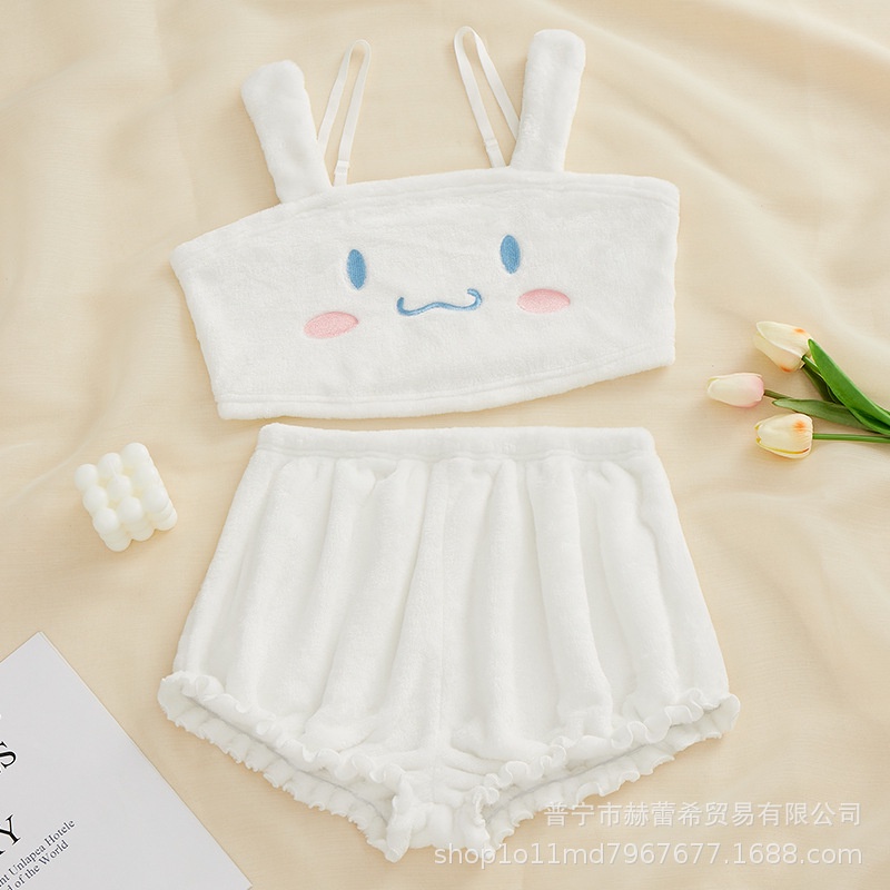 Bộ Đồ Ngủ Hai Dây Vải Flannel In Hình Thỏ Dễ Thương Thời Trang Mùa Hè ...