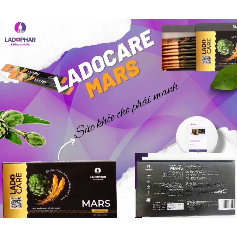 [HCM]Ladophar- LadoBoots Mars. dành riêng cho Nam. Hộp 10 gói x 15ml ...