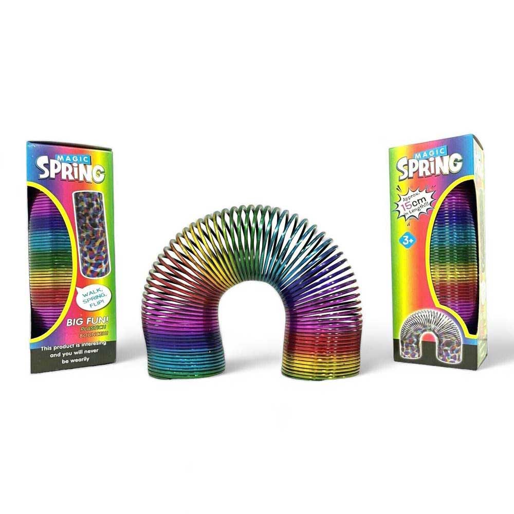 Kids Large Rainbow Magic Slinky Spring Toy Stretching Bouncing Fun Toy ...