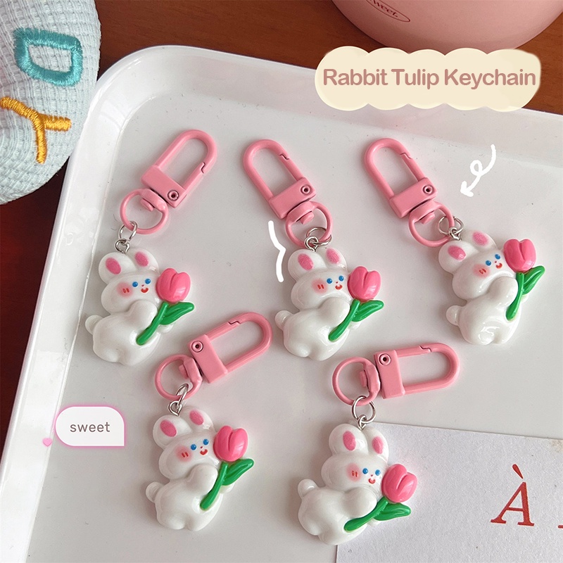 Móc Khóa Hình Hoa Tulip Và Thỏ Hồng Dễ Thương | Shopee Việt Nam