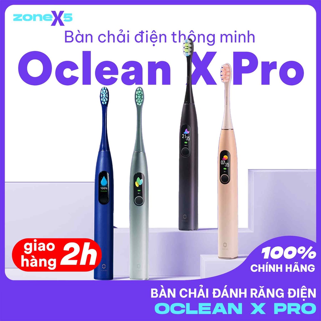 Bàn chải đánh răng điện AI Oclean X Pro - Phát hiện vùng mù, kiểm soát lực đánh với AI, màn hình ...