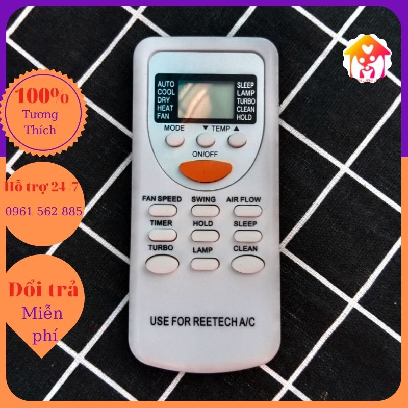 Điều Khiển Remote Điều Hòa Máy Lạnh REETECH -ZH / JT-03 2 Chiều Mặt ...