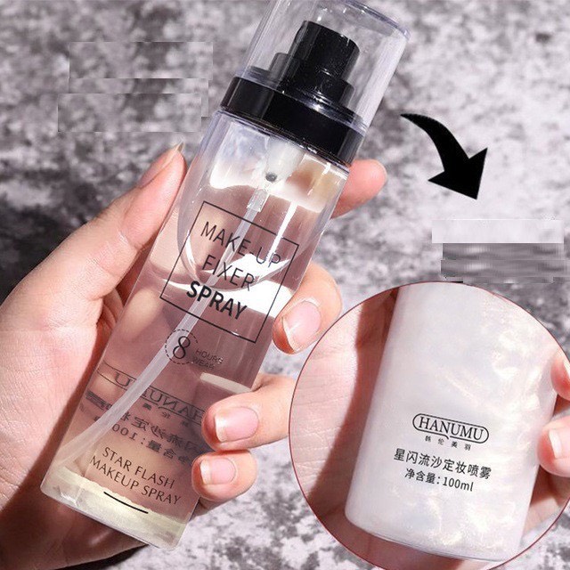 Xịt Khóa Nền HUNMUI Có Nhũ Khóa Lớp Trang Điểm Dưỡng Âm Bắt Sáng Make ...