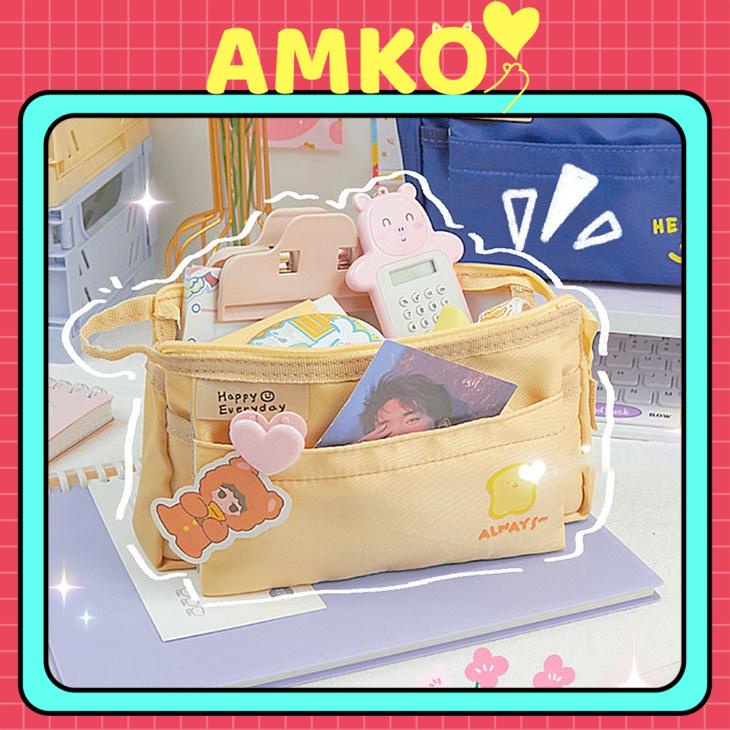 [XẢ KHO] Hộp Bút Vải Nhiều Ngăn Phong Cách Hàn Quốc , Bóp Viết Vải Dù Đa Năng, Túi Đựng Bút AMKO ...