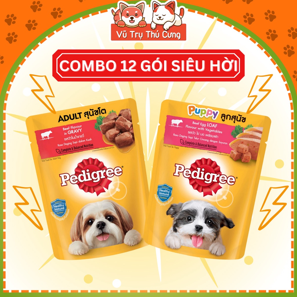 Combo 12 gói Pate Pedigree cho chó 80g | Shopee Việt Nam