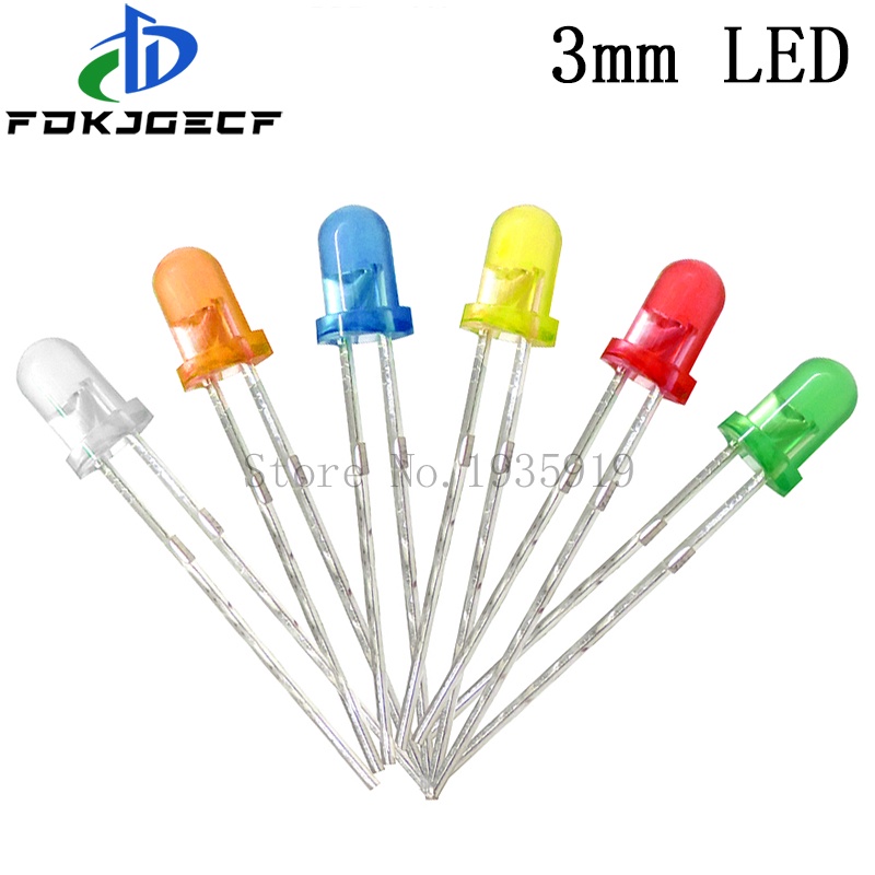 Bộ 5 Màu * 20 Cái = Bộ 100 Cái / 100 Cái Đèn LED Diode F3 3mm Màu Xanh ...